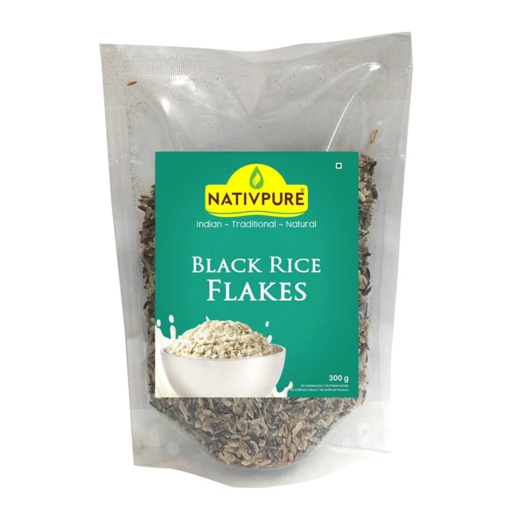 Black Rice Flakes (300g) – Nativpure India
